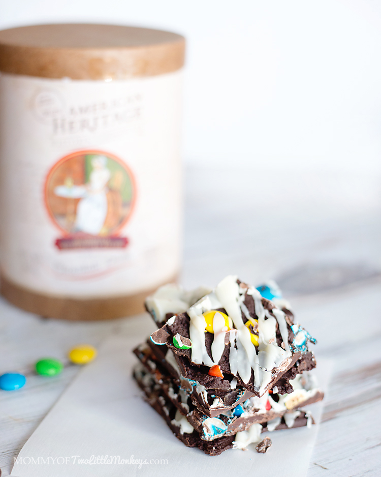 American Heritage Chocolate and M&M'S Bark Recipe