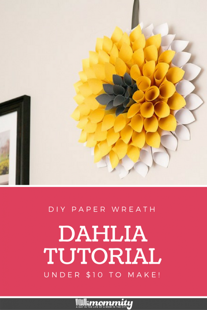 Paper Christmas Wreath - Poinsettia Inspired Dahlia